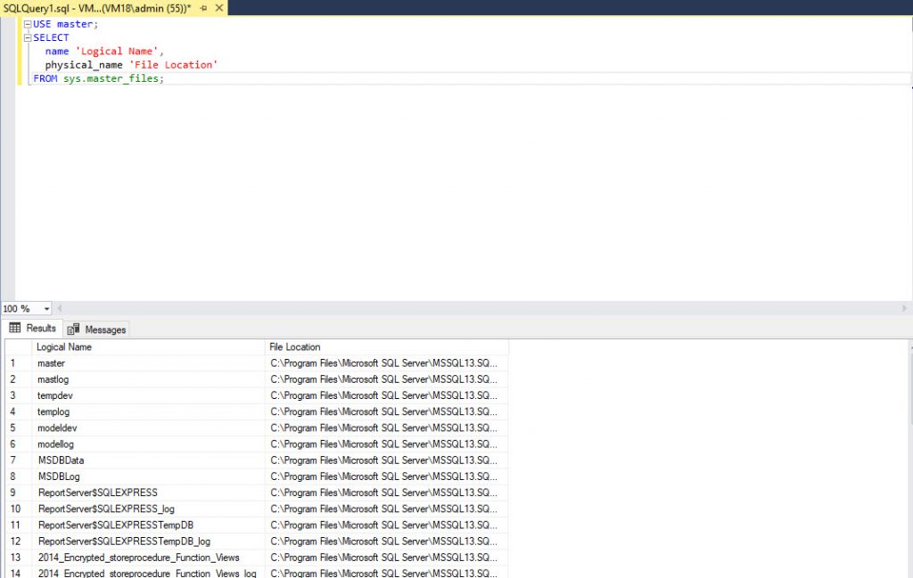 How To Find Mdf File Location In Sql Server 2014 2016 2017 Version